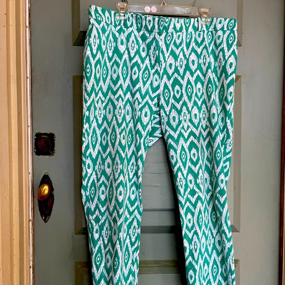 Chico's | Pants & Jumpsuits | Chicos Green White Ankle Pants Size 3 ...